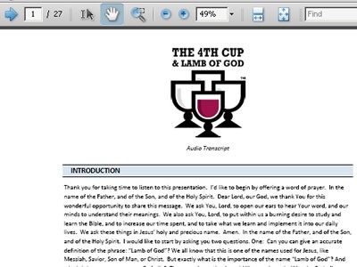 Fourth Cup & Lamb of God